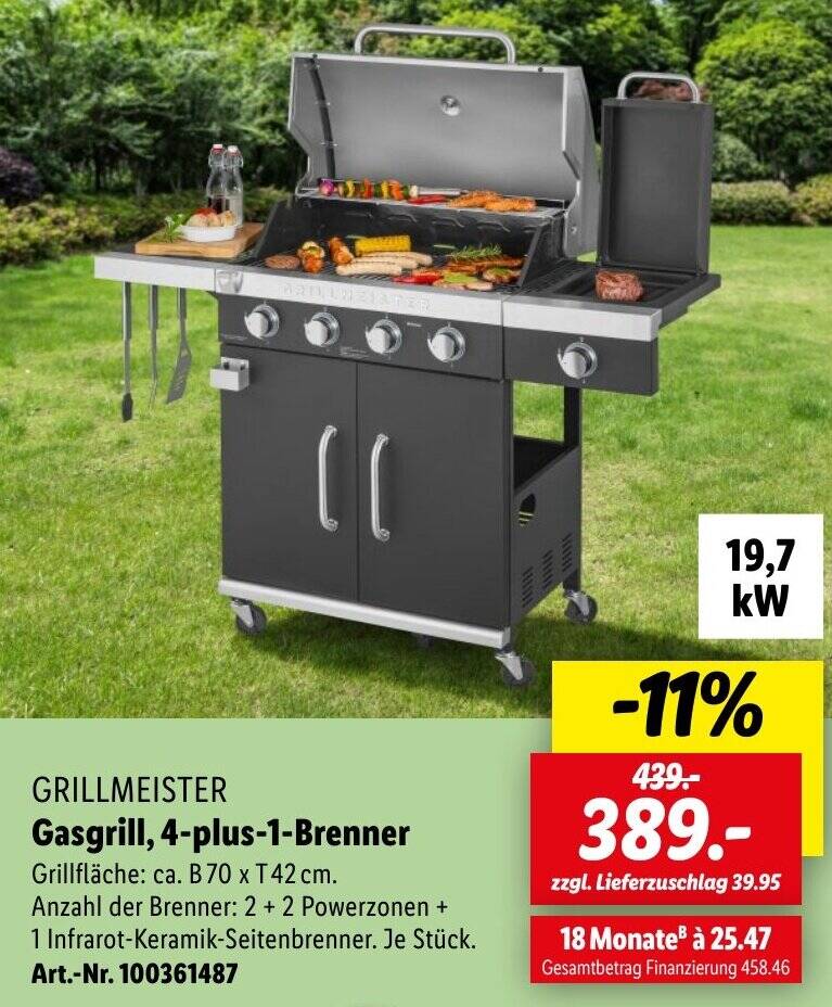 Grillmeister Gasgrill 4 Plus 1 Brenner Angebot Bei Lidl