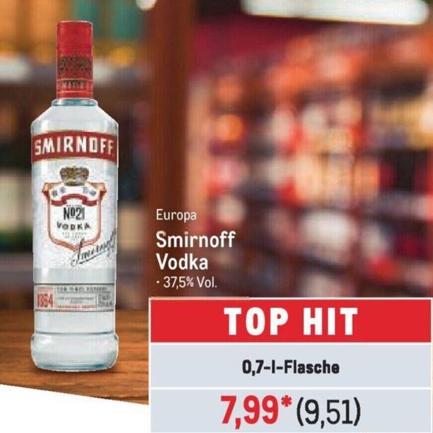 Europa Smirnoff Vodka 700ml Angebot bei METRO