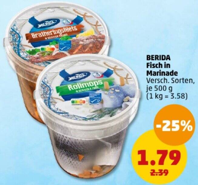 BERIDA Fisch in Marinade 500 g Angebot bei PENNY
