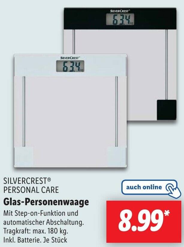 SILVERCREST PERSONAL CARE Glas-Personenwaage Angebot bei Lidl