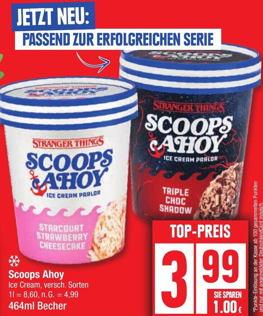 Scoops Ahoy Ice Cream 464ml Becher Angebot bei Edeka