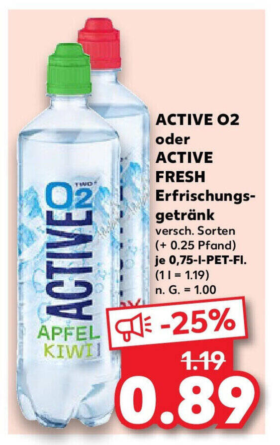 ACTIVE 02 oder ACTIVE FRESH Erfrischungsgetränk versch. Sorten je 0,75 ...