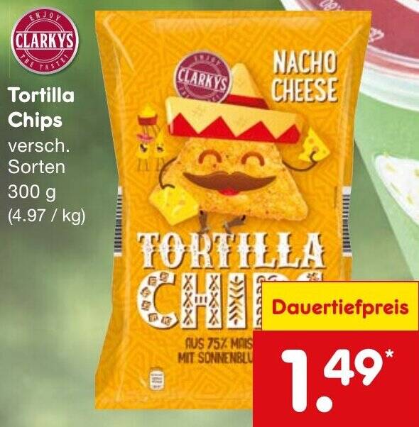 CLARKYS Tortilla Chips 300 g Angebot bei Netto Marken-Discount