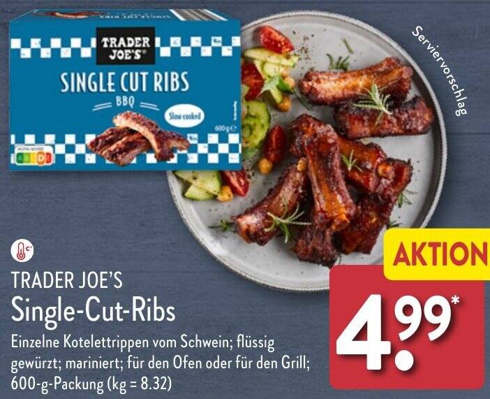 TRADER JOE'S Single-Cut-Ribs 600 g Packung Angebot bei Aldi Nord
