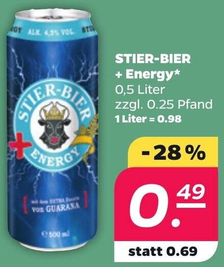 STIER-BIER + Energy 0,5 Liter Angebot bei NETTO