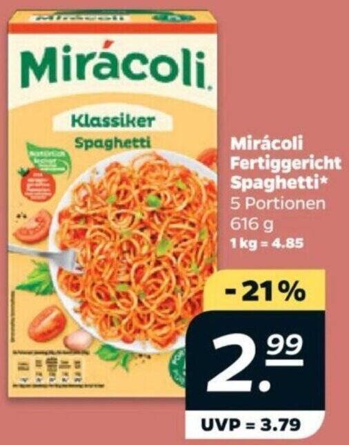 Miracoli Fertiggericht Spaghetti 616 g Angebot bei NETTO