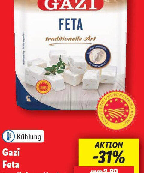 Gazi Feta traditionelle Art 150 g Angebot bei Lidl