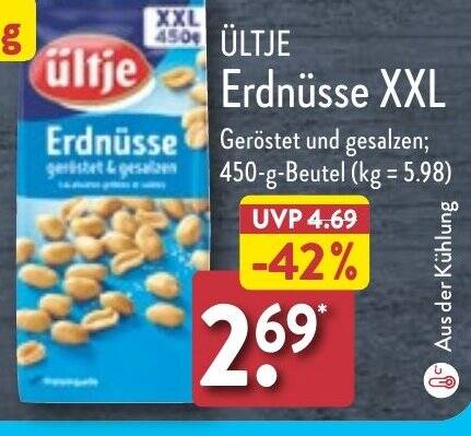 ültje Erdnüsse XXL 450ml Angebot bei Aldi Nord