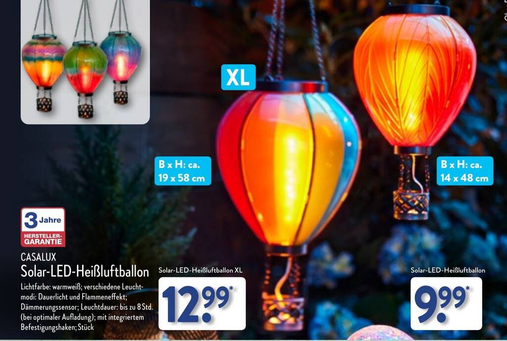 Aldi Solar Heissluftballon