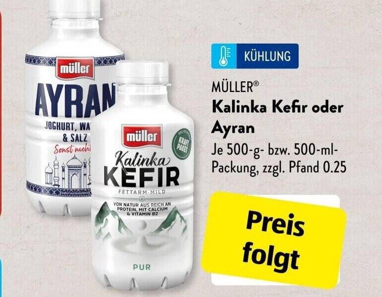 MÜLLER Kalinka Kefir oder Ayran 500 ml Angebot bei Aldi Süd