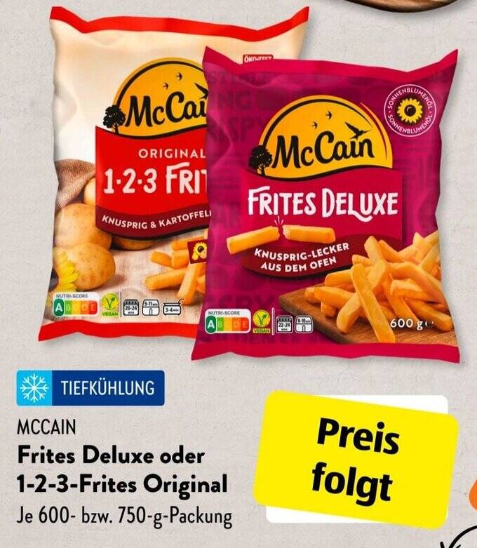 McCain Frites Deluxe oder 1-2-3-Frites Original 750-g-Packung Angebot ...