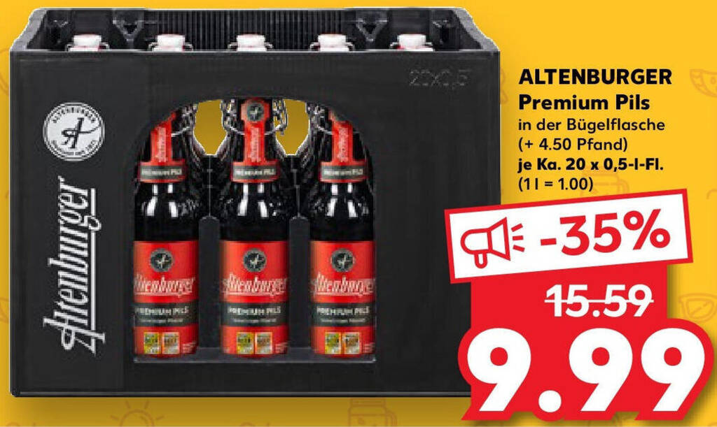 ALTENBURGER Premium Pils Ka. 20 x 0,5-I-FI. Angebot bei Kaufland