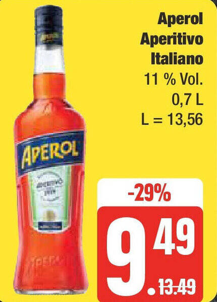 Aperol Aperitivo Italiano 0.,7 l Angebot bei Edeka