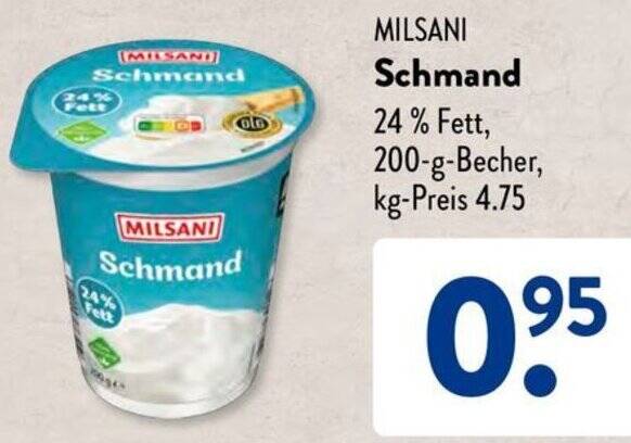 MILSANI Schmand 200 g Becher Angebot bei Aldi Süd