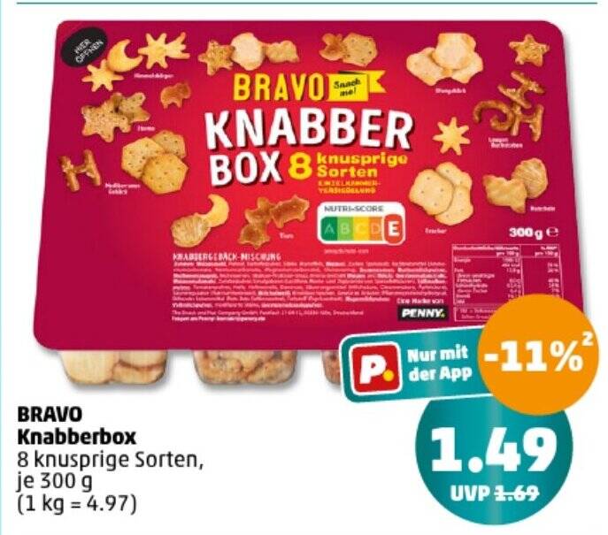 BRAVO Knabberbox 300 g Angebot bei PENNY