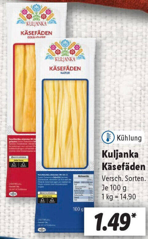 Kuljanka Käsefäden 100 g Angebot bei Lidl