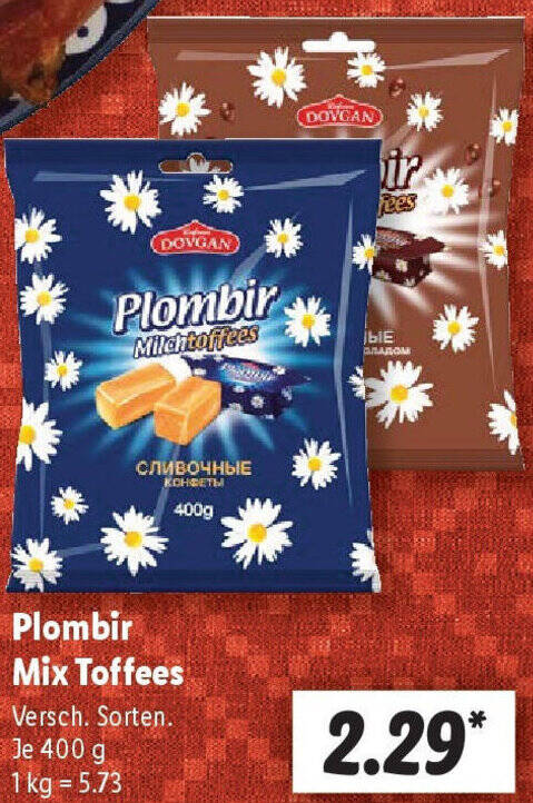 Plombir Mix Toffees 400 g Angebot bei Lidl