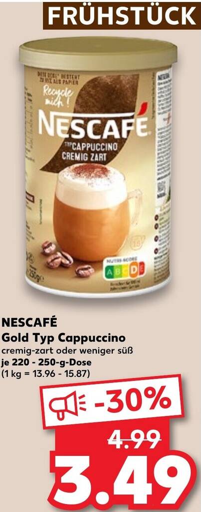 NESCAFÉ Gold Typ Cappuccino 220-250 g Dose Angebot bei Kaufland