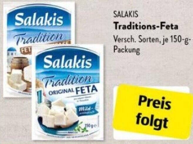 SALAKIS Traditions-Feta 150 g Packung Angebot bei Aldi Süd