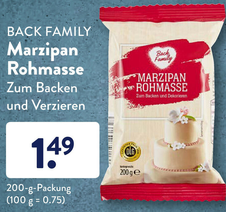 Back Family Marzipan Rohmasse 200g Angebot bei Aldi Süd