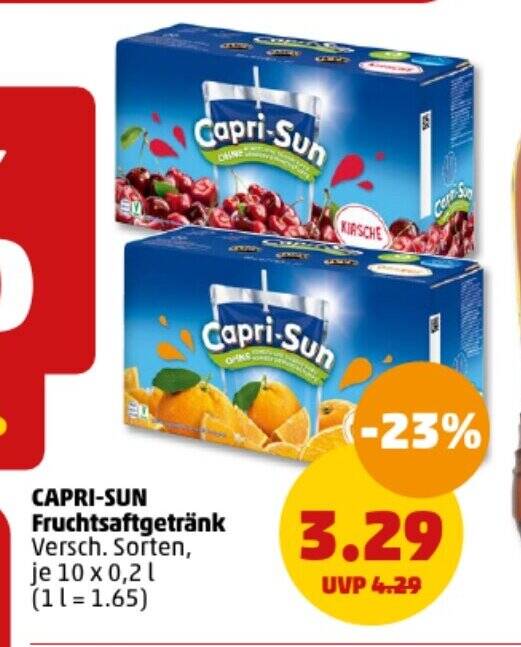 CAPRI-SUN Fruchtsaftgetränk Versch. Sorten, je 10 x 0,21 Angebot bei PENNY