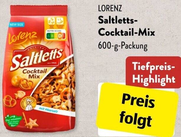 LORENZ Saltletts Cocktail-Mix 600 g Packung Angebot bei Aldi Süd