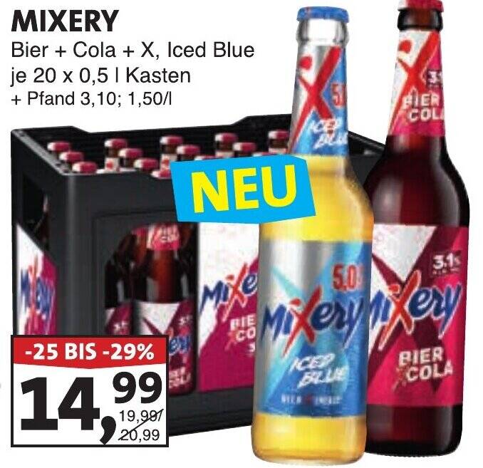 MIXERY Bier + Cola + X, Iced Blue 20*500ml Angebot bei Lösch Depot
