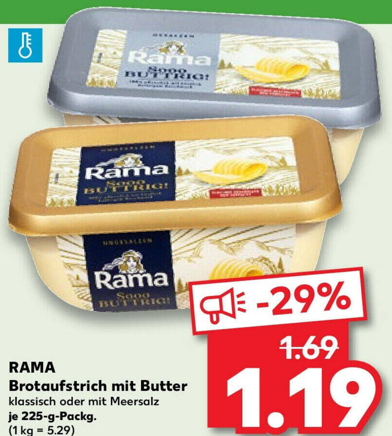 RAMA Brotaufstrich mit Butter 225 g Packg. Angebot bei Kaufland