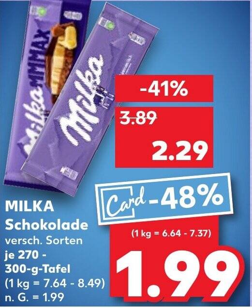 MILKA Schokolade 300-g-Tafel Angebot bei Kaufland