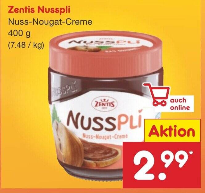 Zentis Nusspli 400 g Angebot bei Netto Marken-Discount