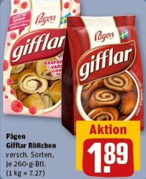 Pågen Gifflar Röllchen 260 g Btl. Angebot bei REWE