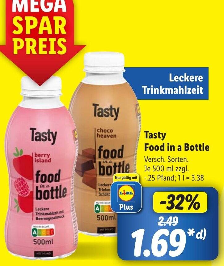 Tasty Food in a Bottle 500 ml Angebot bei Lidl