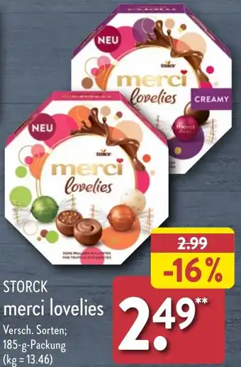 STORCK merci lovelies 185 g Angebot bei Aldi Nord