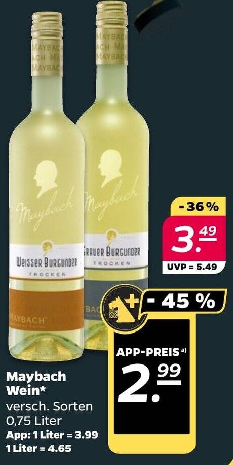 Maybach Wein 0,75 Liter Angebot bei NETTO