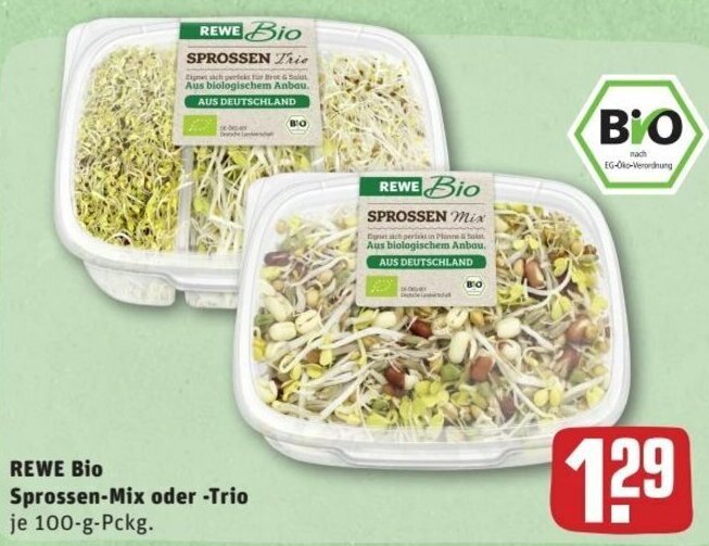 REWE Bio Sprossen-Mix oder -Trio je 100-g-Pckg. Angebot bei REWE Center