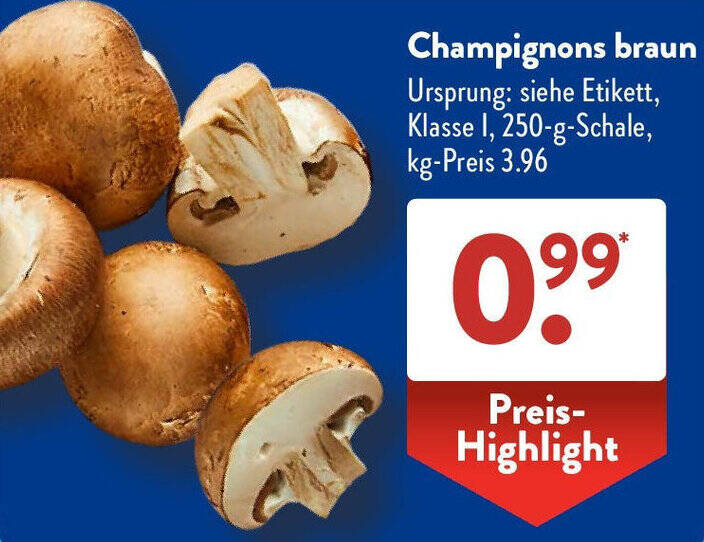 Champignons braun 250 g Angebot bei Aldi Süd