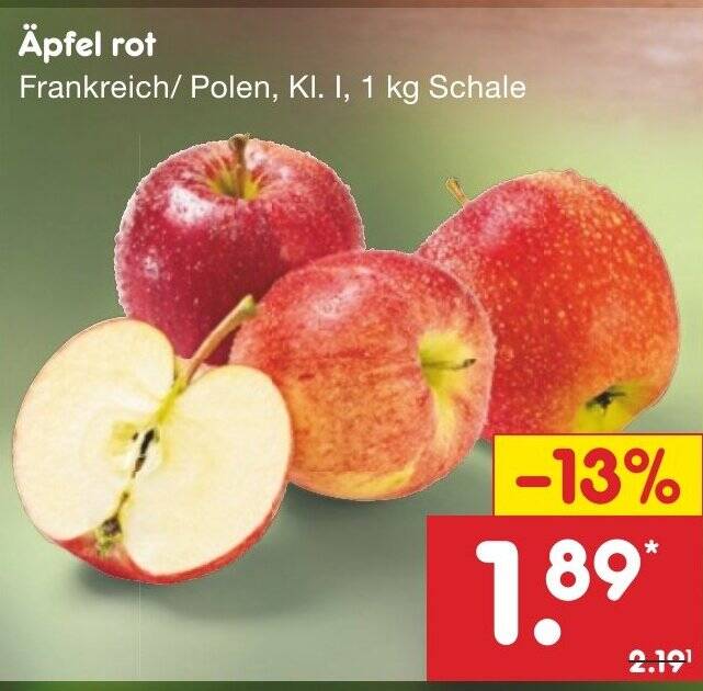 Äpfel rot, 1 kg Angebot bei Netto Marken-Discount