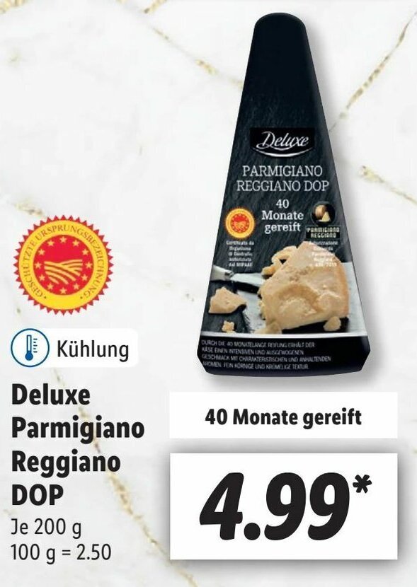 Deluxe Parmigiano Reggiano DOP 200g Angebot bei Lidl