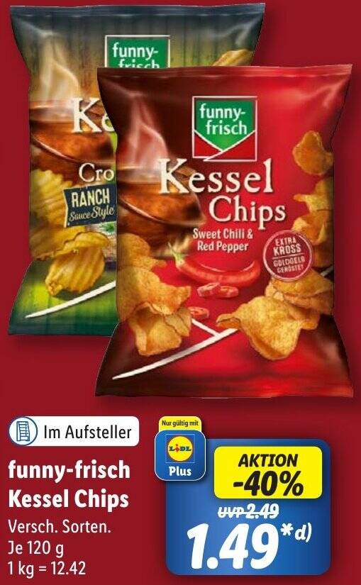 funny-frisch Kessel Chips 120 g Angebot bei Lidl