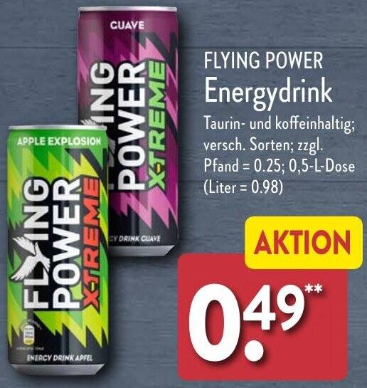FLYING POWER Energydrink 0,5 L Dose Angebot bei Aldi Nord