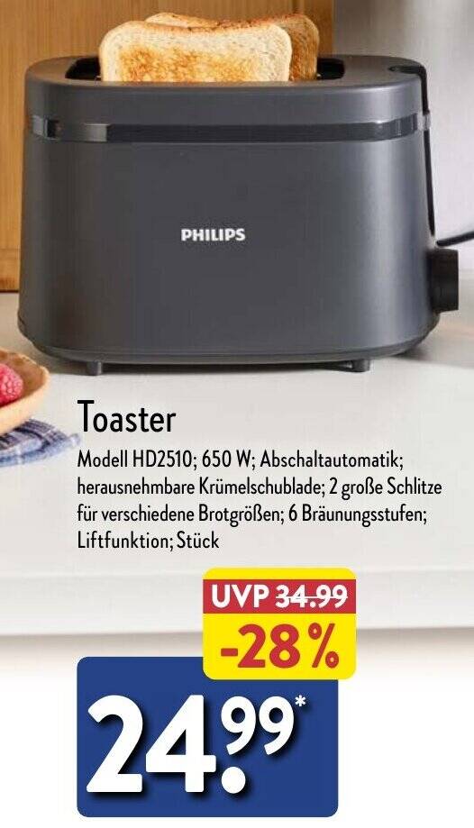 PHILIPS Toaster Angebot bei Aldi Nord