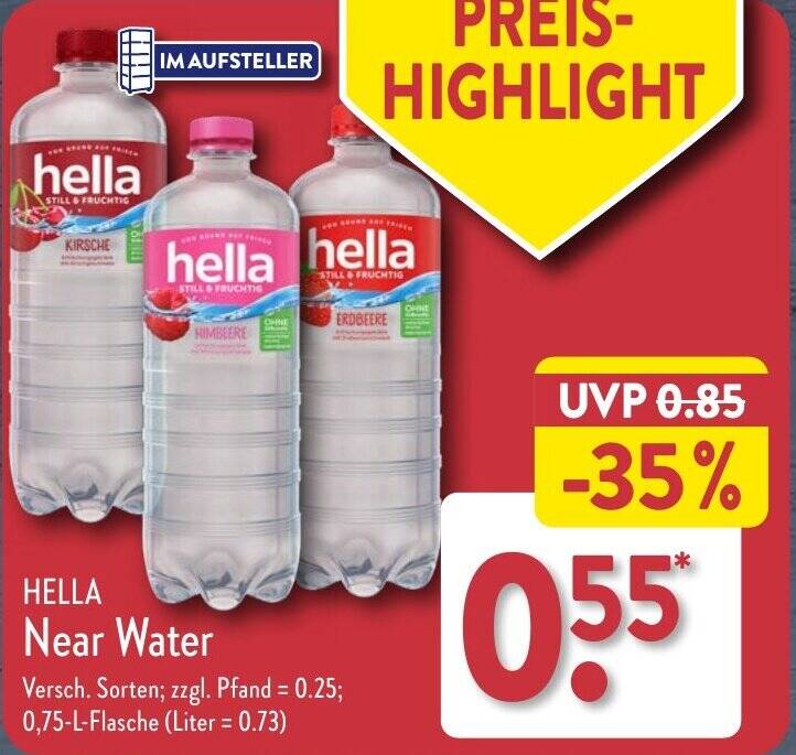 HELLA Near Water 0,75 L Flasche Angebot bei Aldi Nord