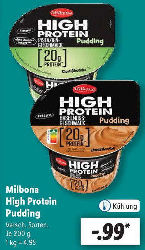 Milbona High Protein Pudding 200 g Angebot bei Lidl
