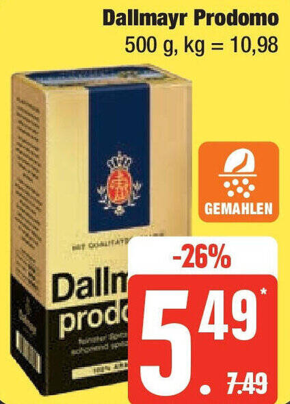 Dallmayr Prodomo 500 g Angebot bei Edeka