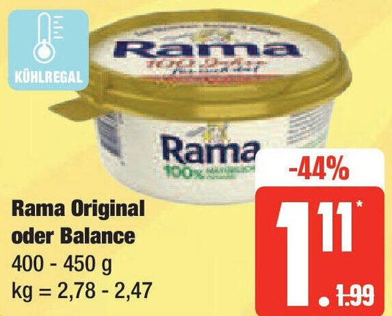 Rama Original oder Balance 400-450 g Angebot bei Edeka