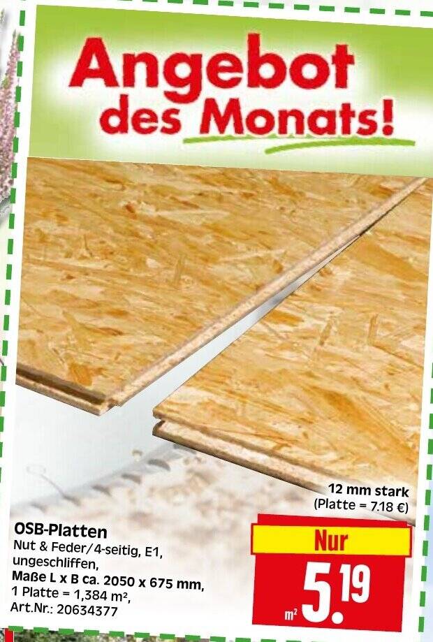 OSB-Platten 12 mm stark Angebot bei Herkules Baumarkt
