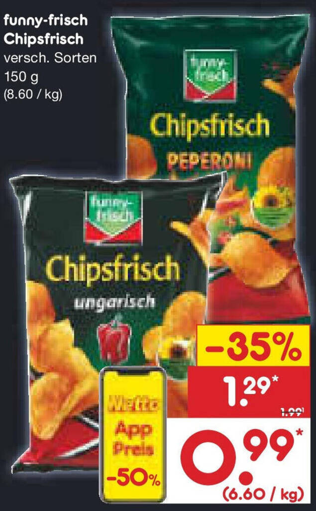 funny-frisch Chipsfrisch 150 g Angebot bei Netto Marken-Discount