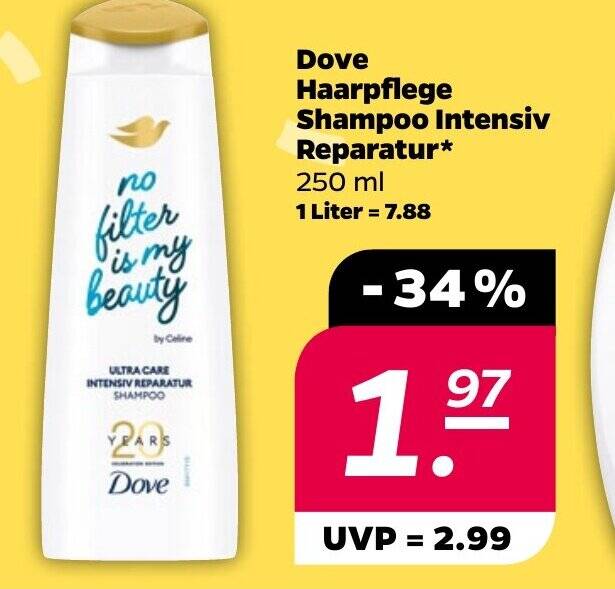 Dove Haarpflege Shampoo Intensiv Reparatur* 250ml Angebot bei NETTO