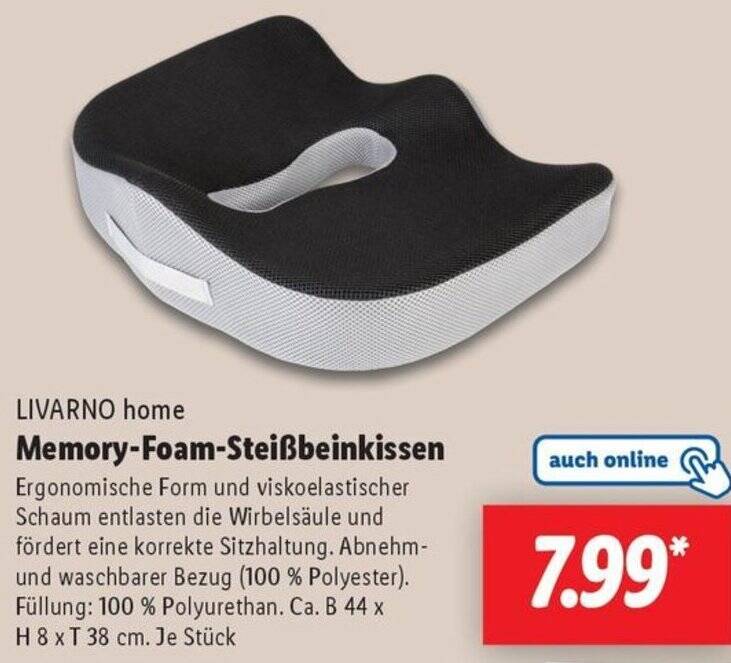 LIVARNO home Memory-Foam-Steiẞbeinkissen Angebot bei Lidl