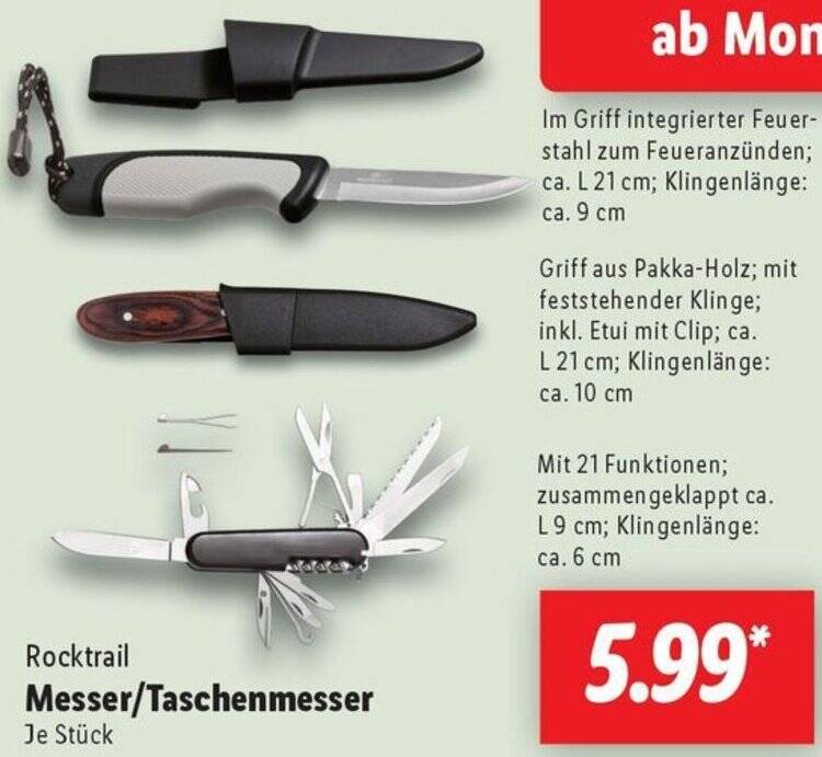 Rocktrail Messer/Taschenmesser Angebot bei Lidl
